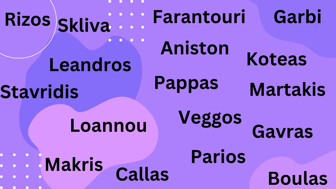 Medieval Greek Surnames Popular Greek Last Names YUAM